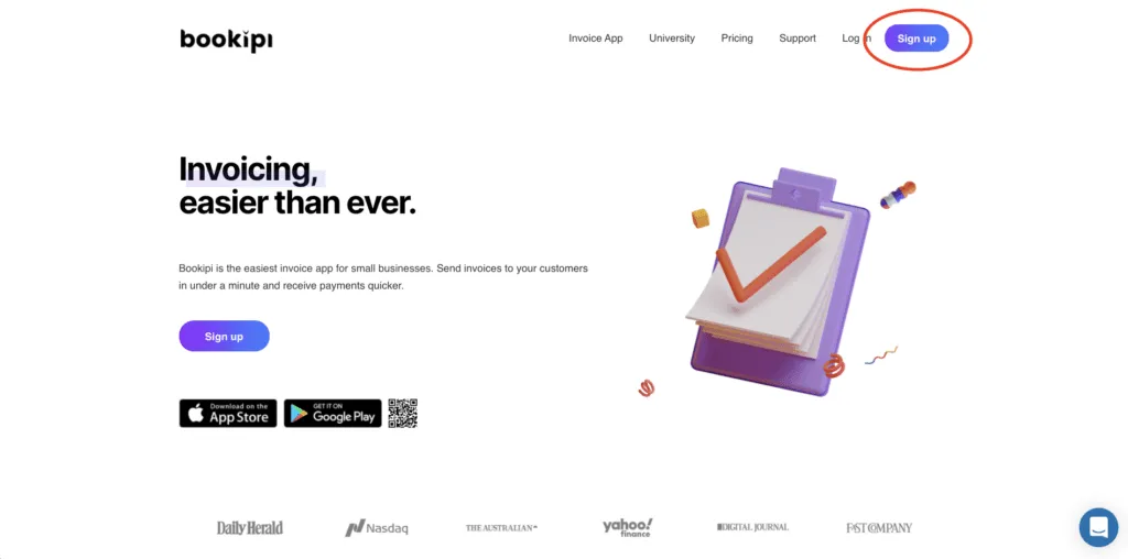 How To Sign Up To Bookipi Invoice Software - Try For Free On Web