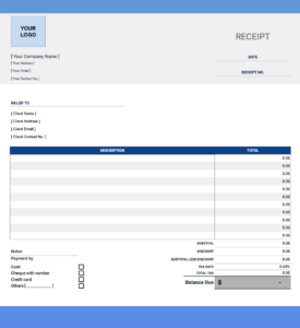 Free Google Docs Receipt Templates | Bookipi